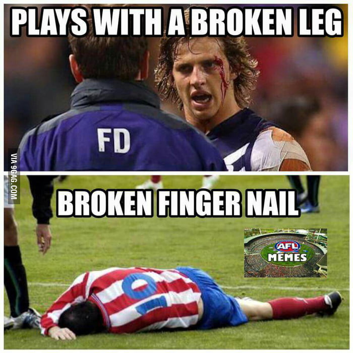 Aussie rules Nathan Fyfe chucks some gaffa-tape on he's broken leg and finishes the match No ...