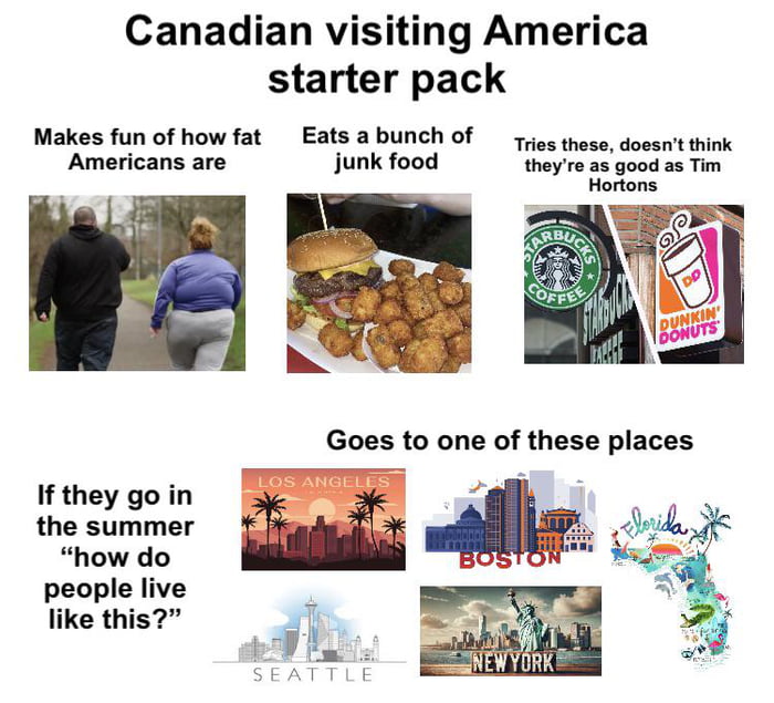 Canadian visiting america starter pack - 9GAG