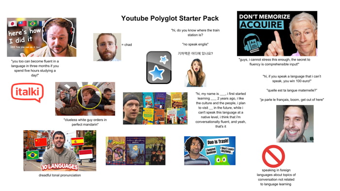 Youtube Polyglot Starter Pack - 9GAG