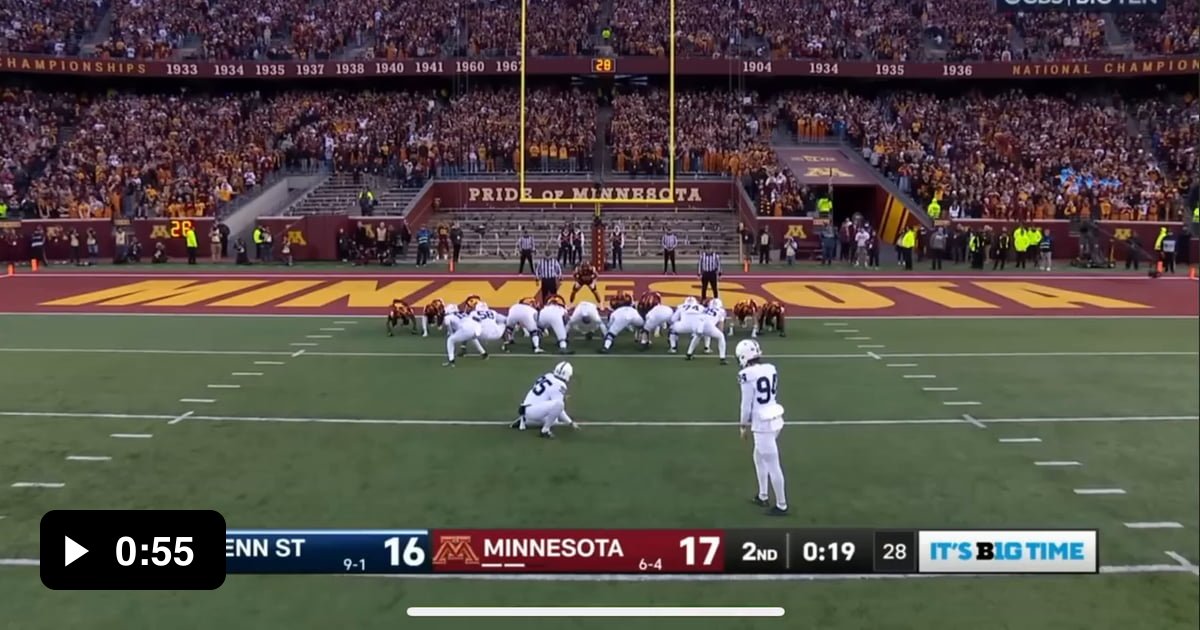 The Minnesota Gophers blocked a field goal attempt and return it for a ...