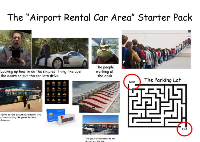 Airport Rental Car Area Starter Pack - 9GAG