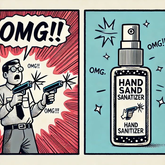 Hand sanitizer meme, but I asked Ai to do it. - 9GAG