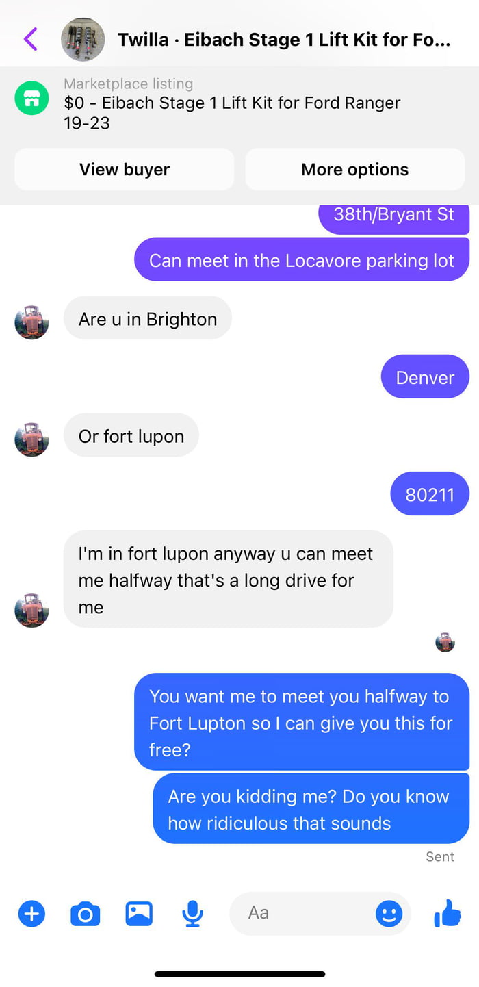 Giving away free stuff on FB and this dude has the gall to ask me to drive to him - 9GAG