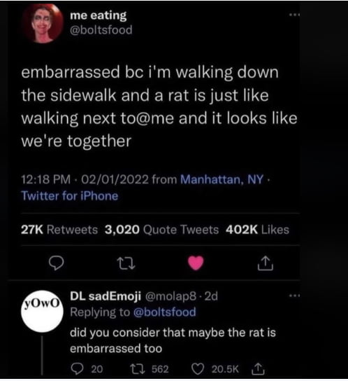 Maybe the rat is just shy - 9GAG