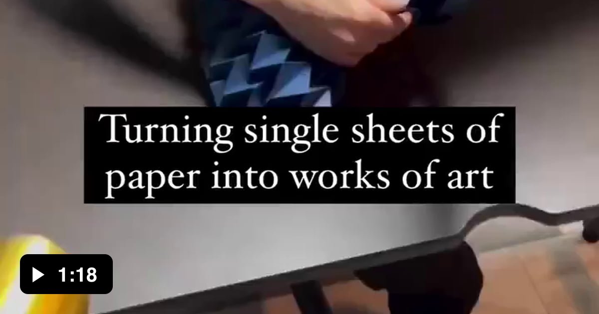 Turning a single piece of paper into a sculpture. - 9GAG