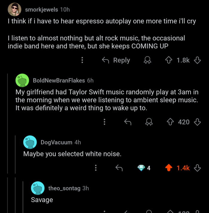 On a post about Spotify forcing espresso on everyone - 9GAG