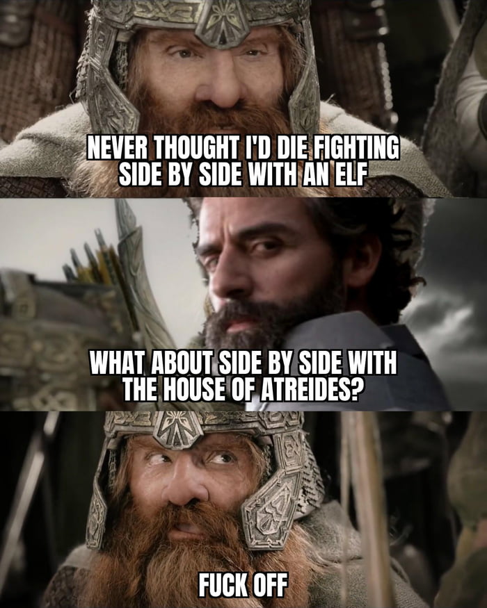 Gimli fighting side by side - 9GAG