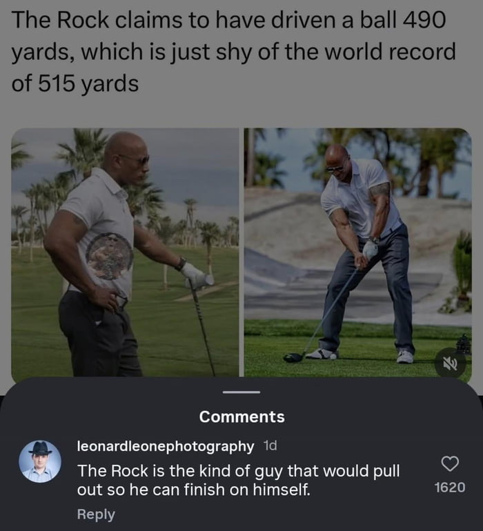 That comment though, totally nailed The Rock's vibe. Always gotta be the center of attention ...