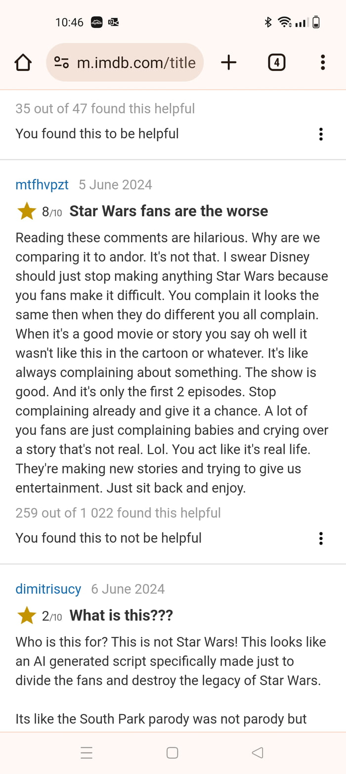 Wish I could answer people on IMDb. "Because we want to see Star Wars ...