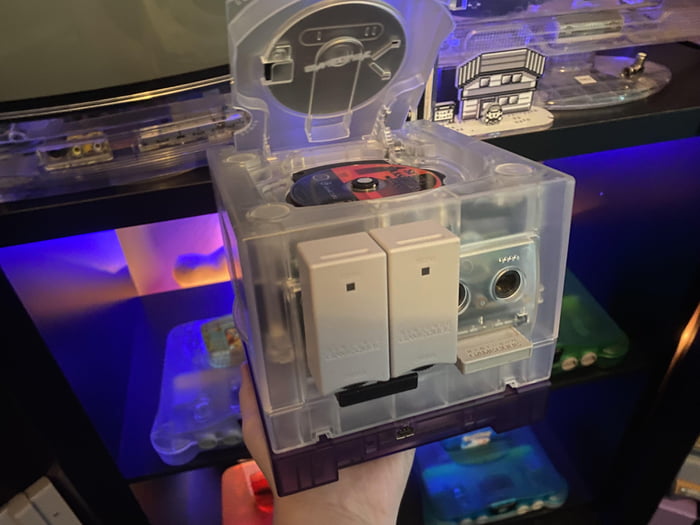 Transparent gamecube and atomic purple gameboy player reshell - 9GAG