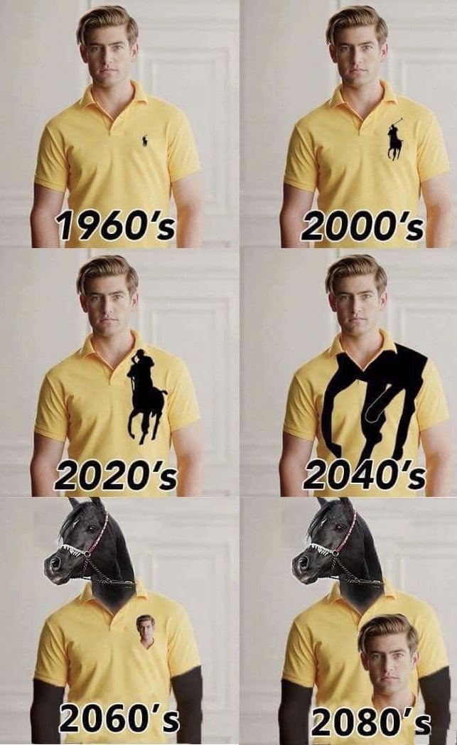 Evolution of the polo shirt. - 9GAG
