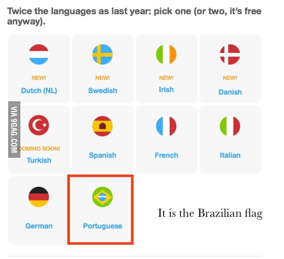 Duolingo - Please use the correct flags FFS - 9GAG