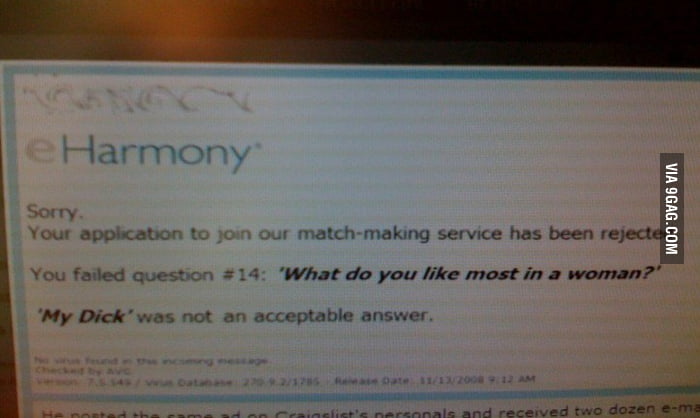 "My dick" is not an acceptable answer - 9GAG