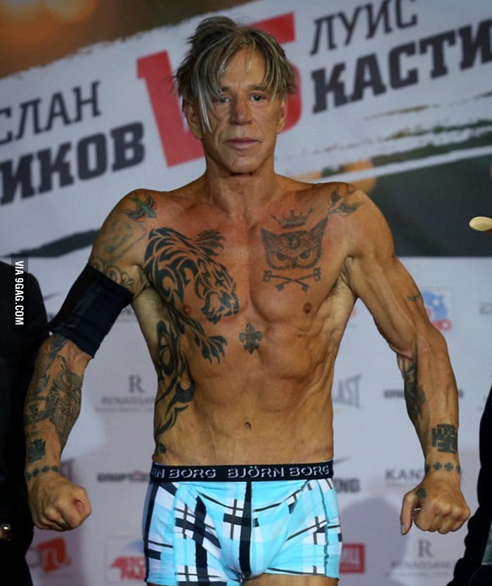 At the age of 62, Mickey Rourke is making his boxing comeback. - 9GAG