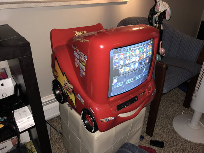 I see your Shrek smash setup and raise you my Lightning McQueen setup ...
