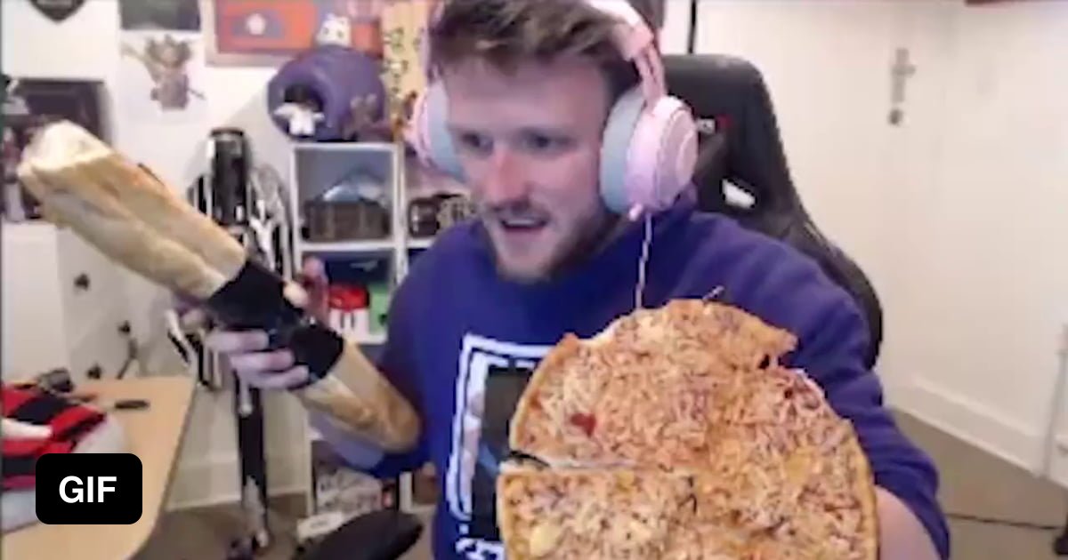 Playing Overwatch with a pizza shield & baguette flail - 9GAG