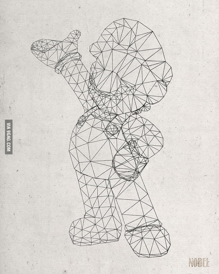 Most Amazing Super Mario Wireframe Fan Art!!! - 9GAG