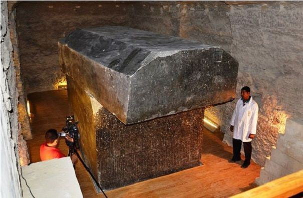Known as the Serapeum of Saqqara, the massive black boxes were ...