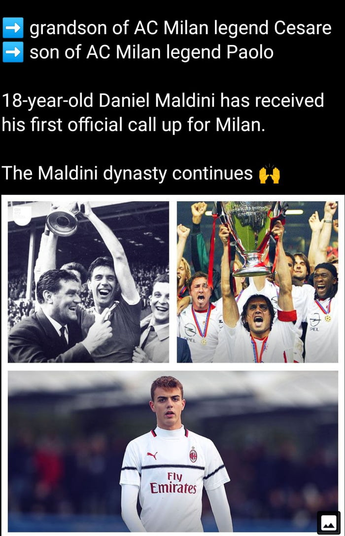 Third generation Maldini makes debut for Milan - 9GAG