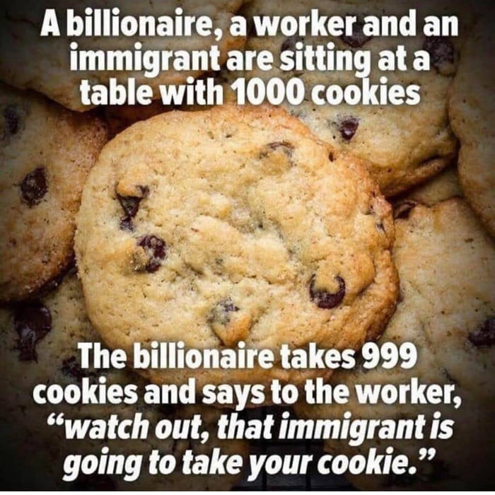 A billionaire, a worker, and an immigrant are sitting at a table with ...