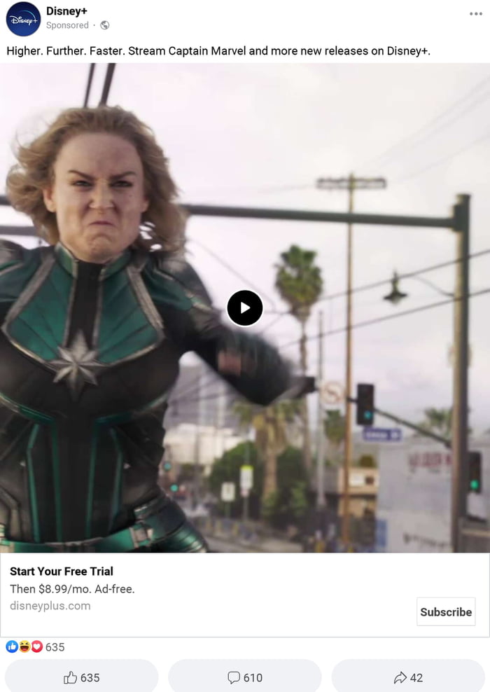 Whoever set the thumbnail on this Disney+ ad - 9GAG