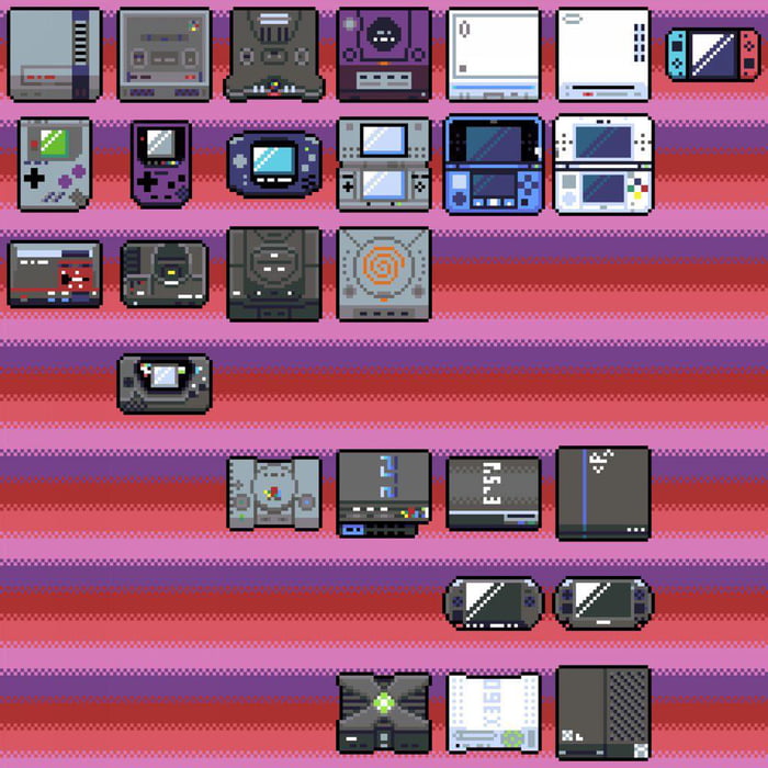 This 8-bit image of video game consoles is pretty neat. - 9GAG