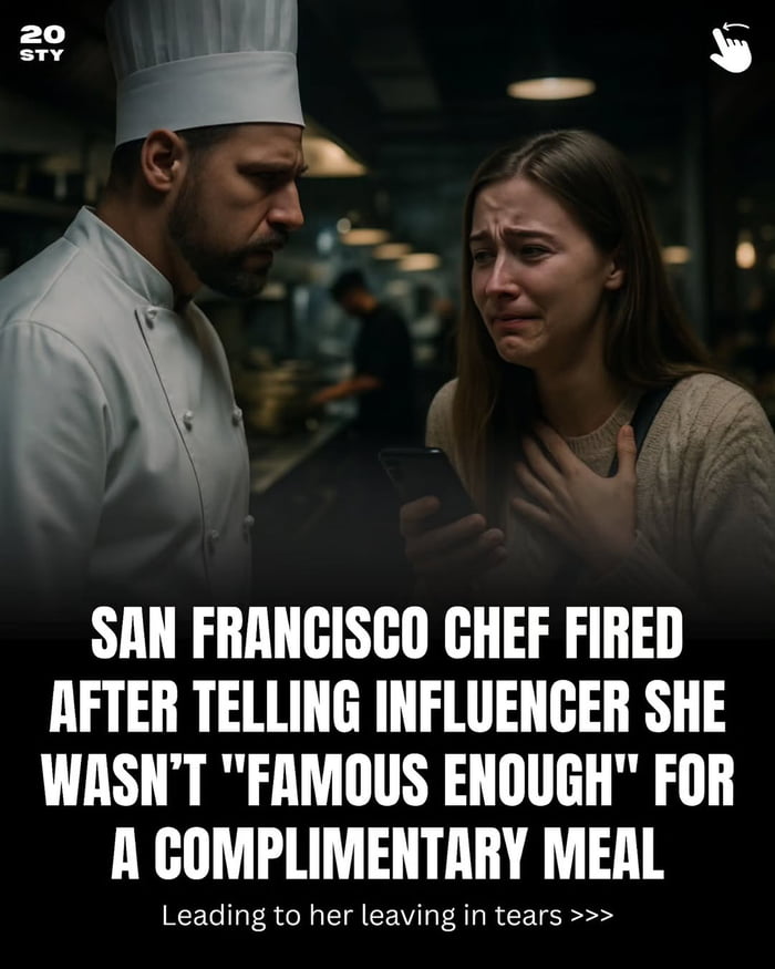 Chef said no free food, influencer cried, now he's fired - 9GAG