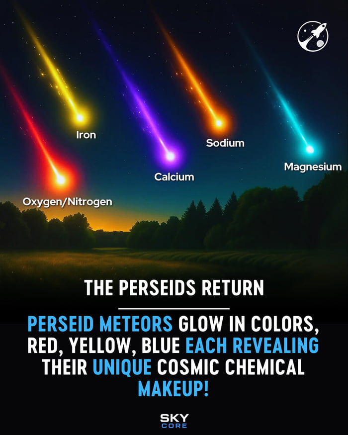 A Cool Guide to the colors in the Perseid meteor shower reveal which ...