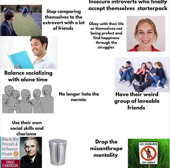 Insecure introverts who finally accept themselves starterpack - 9GAG