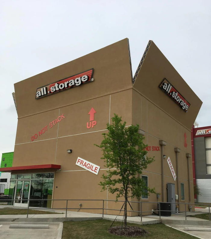 All Storage building that's shaped like a giant storage box. - 9GAG