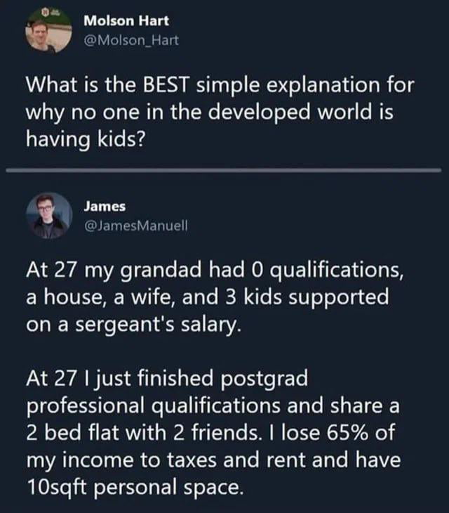 The generational gap in financial stability is quite the reality check. - 9GAG