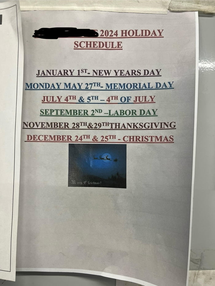 We were just informed that we don’t get Dec 24th off. - 9GAG