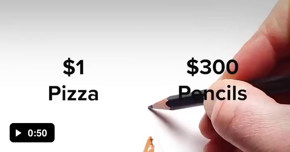 Drawing pizza with pencils by the artist Howard Lee ! - 9GAG