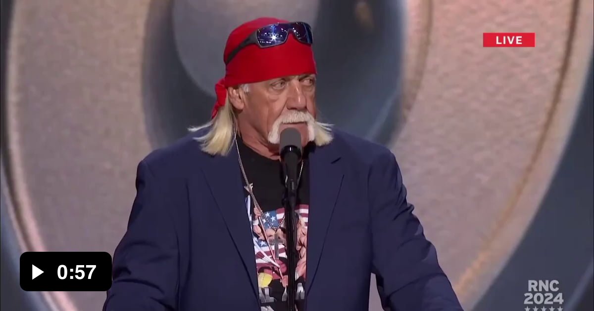 Hulk Hogan ripping his shirt off at the RNC - 9GAG