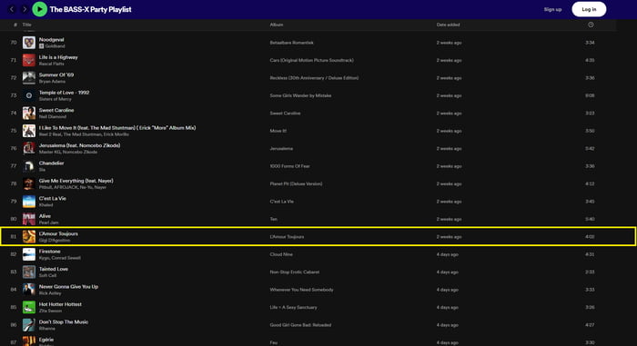 My company just released the playlist for our annual party this week ...