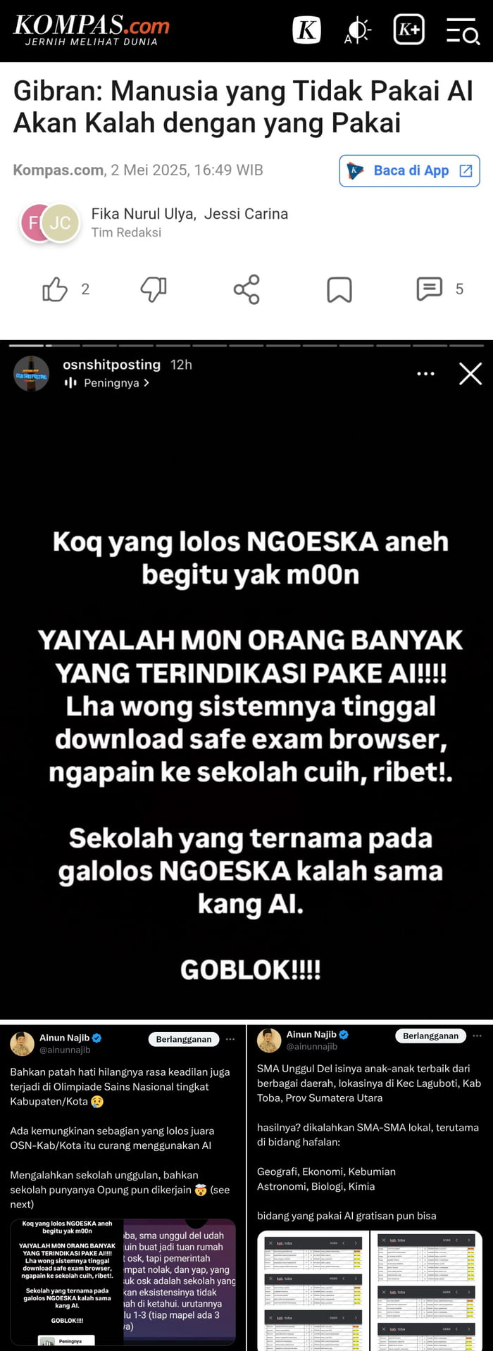 Ikut Olimpiade Sains Nasional gak perlu pinter, tanya AI aja udah kelarrr boss - 9GAG