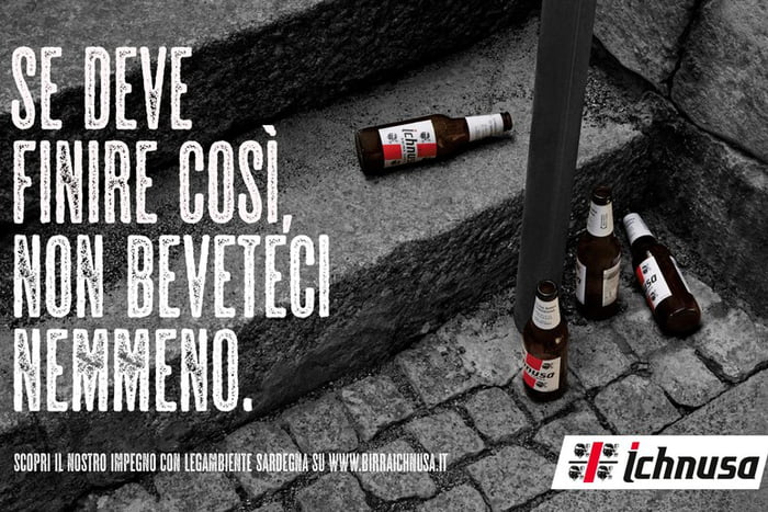 Italian beer ads against littering: "If this the consequence, don't ...
