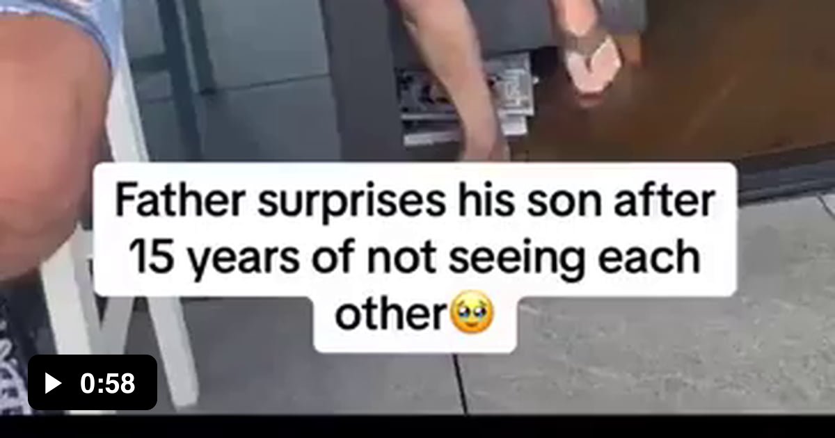 The moment when father and son reunite for the first time in decades. - 9GAG