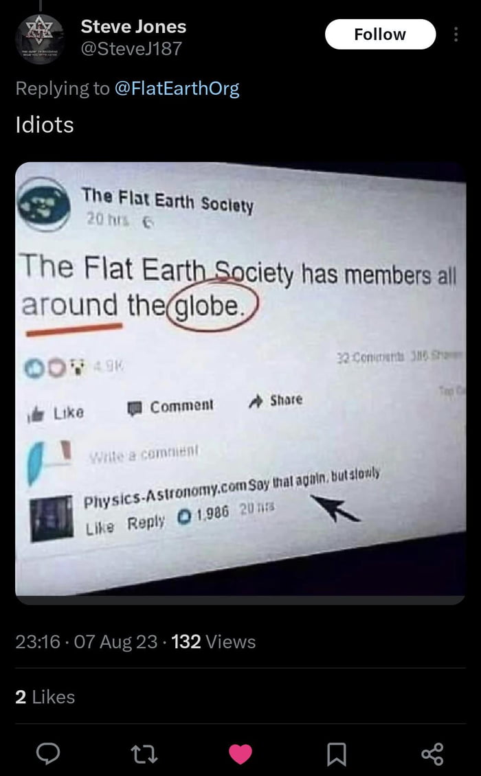 Flat earth facepalm - 9GAG