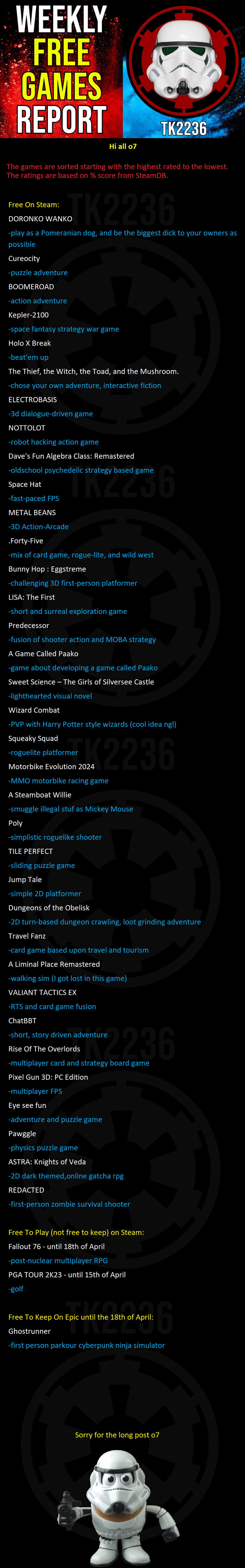 Weekly Free Games Report o7 - 9GAG