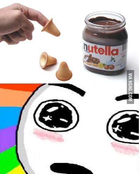 Finger-shaped biscuits to dip in Nutella ! - 9GAG