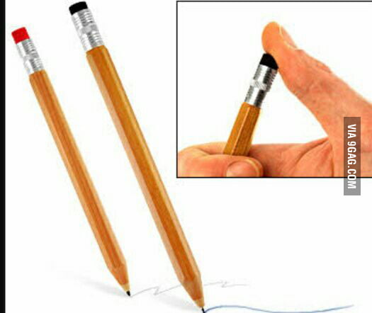 A pen that looks like a pencil. - 9GAG