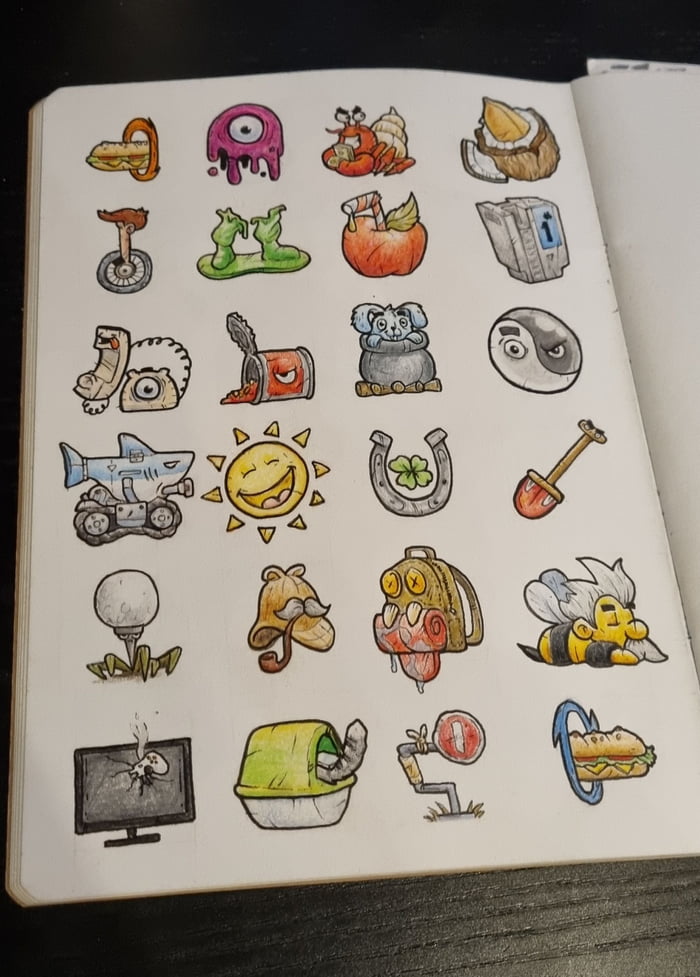 I drew a page with random drawings - 9GAG
