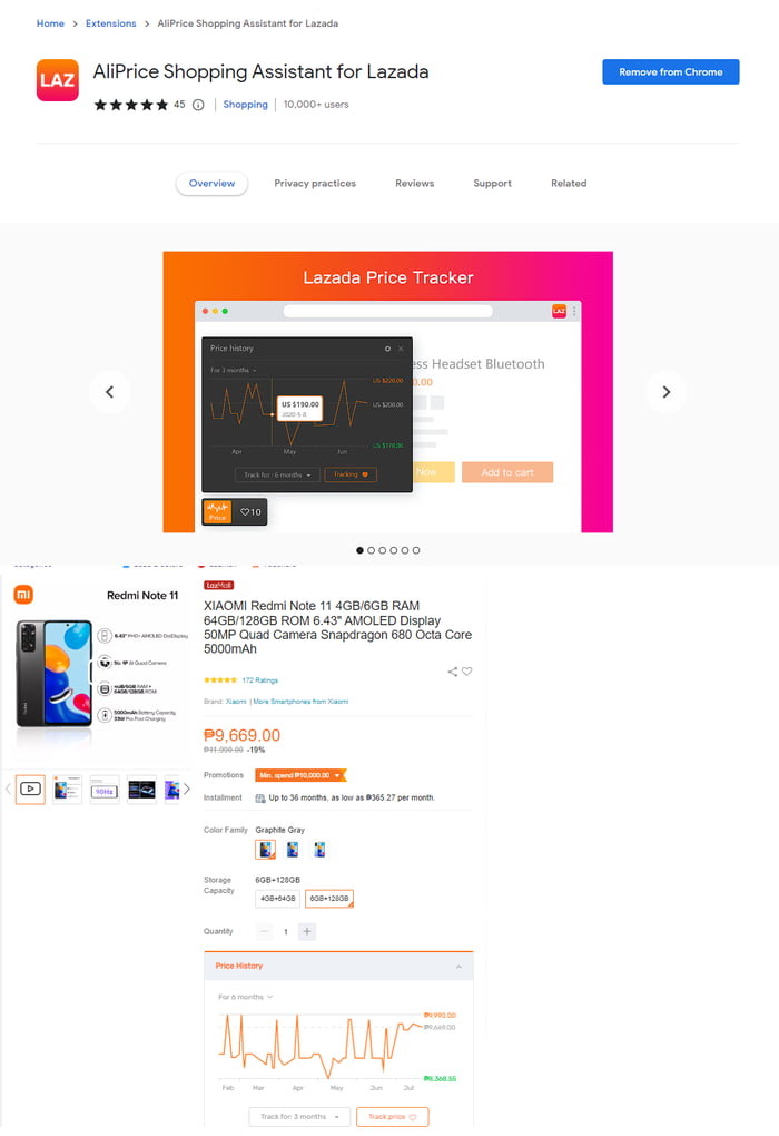 Price Tracker for Lazada products. Meron din for Shoppee. - 9GAG