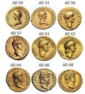 A timeline of Emperor Nero's life through the coins he issued during ...