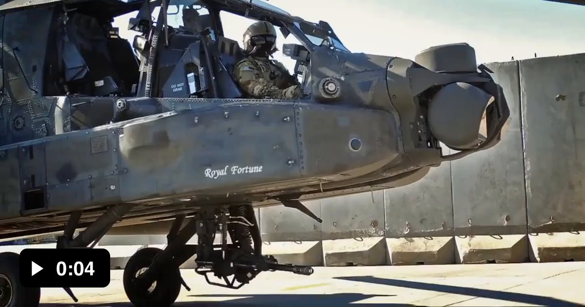 M230 chain gun follows the head movement of AH-64 Apache gunner - 9GAG