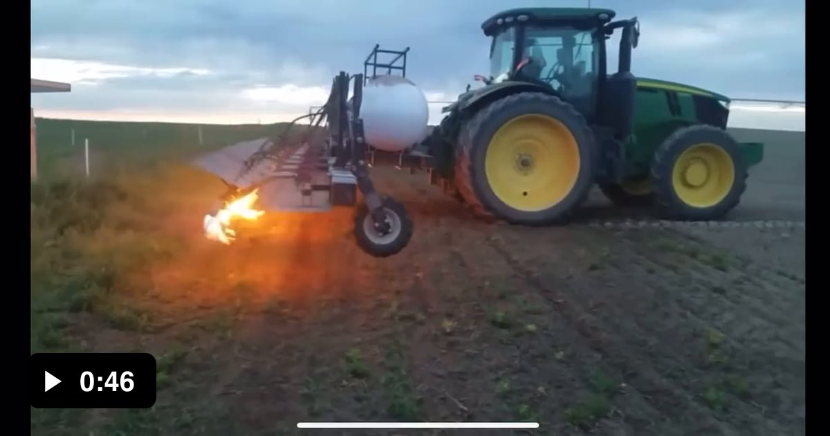 Flame weeding using a tractor - 9GAG