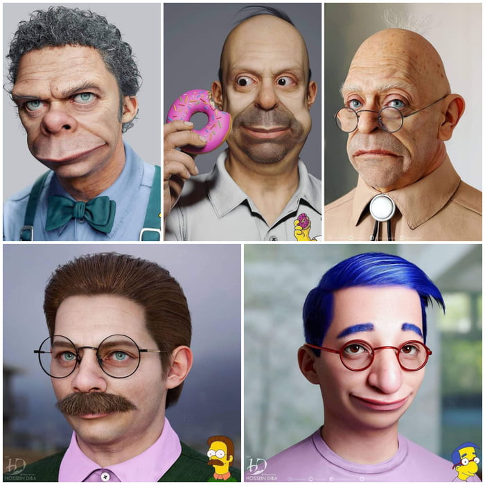 Some of "The Simpsons" characters reimagined as real life people. - 9GAG