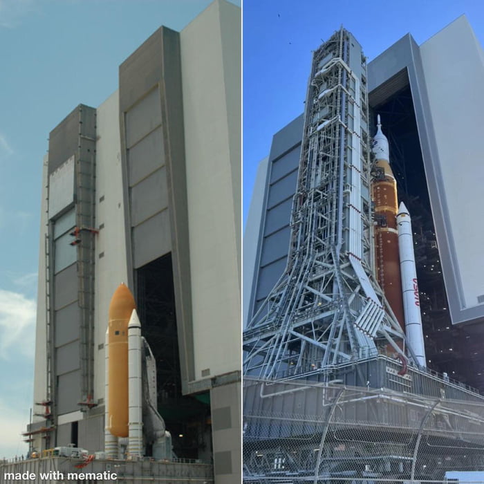 The size difference between the space shuttle and NASA’s new SLS rocket ...