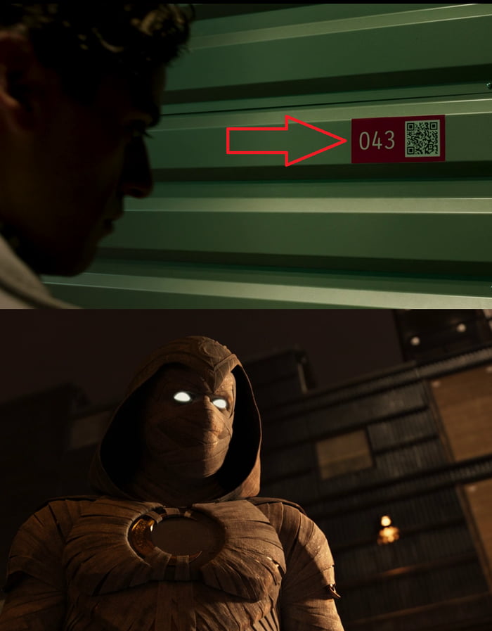 In the Moon Knight 2nd episode there is a QR code on the storage room ...